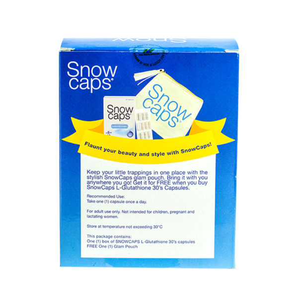 SnowCaps L Glutathione 30’s + FREE Glam Pouch – Vida Nutriscience